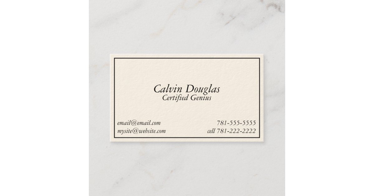 KRW Novelty Joke CErtified Genius Business Card | Zazzle