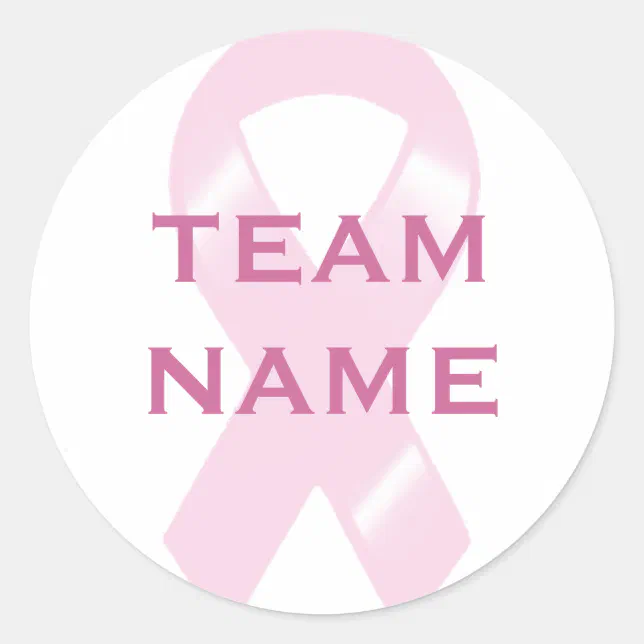 KRW Pink Ribbon Walk Custom Team Classic Round Sticker | Zazzle