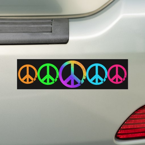 KRW Rainbow Peace Signs Bumper Sticker | Zazzle