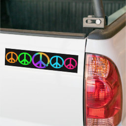 KRW Rainbow Peace Signs Bumper Sticker | Zazzle
