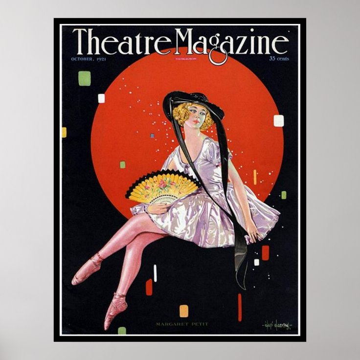 KRW Vintage 1921 Theater Magazine Cover Print | Zazzle