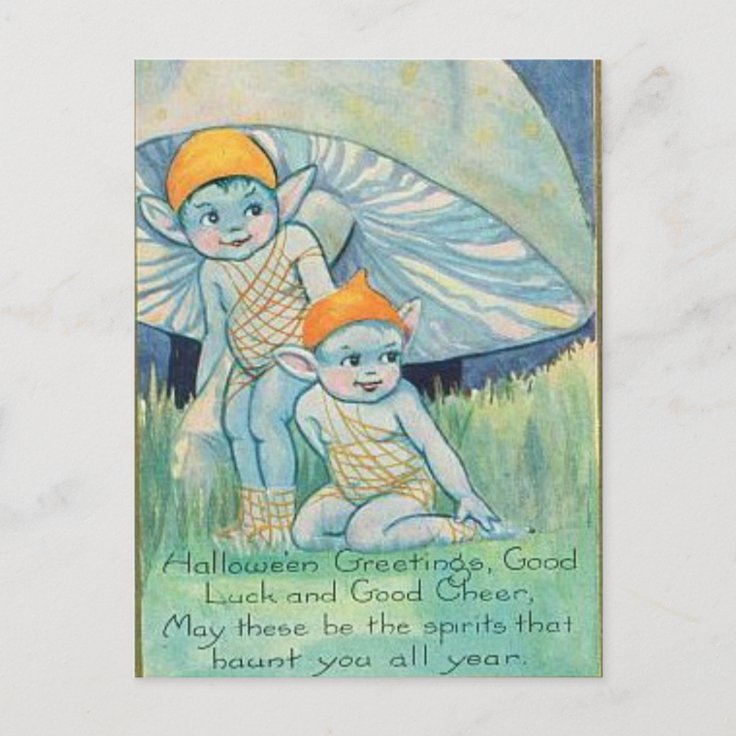 KRW Vintage Halloween Good Luck Spirits Card | Zazzle