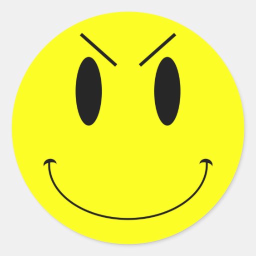 Evilsmileyfaceclassicroundsticker