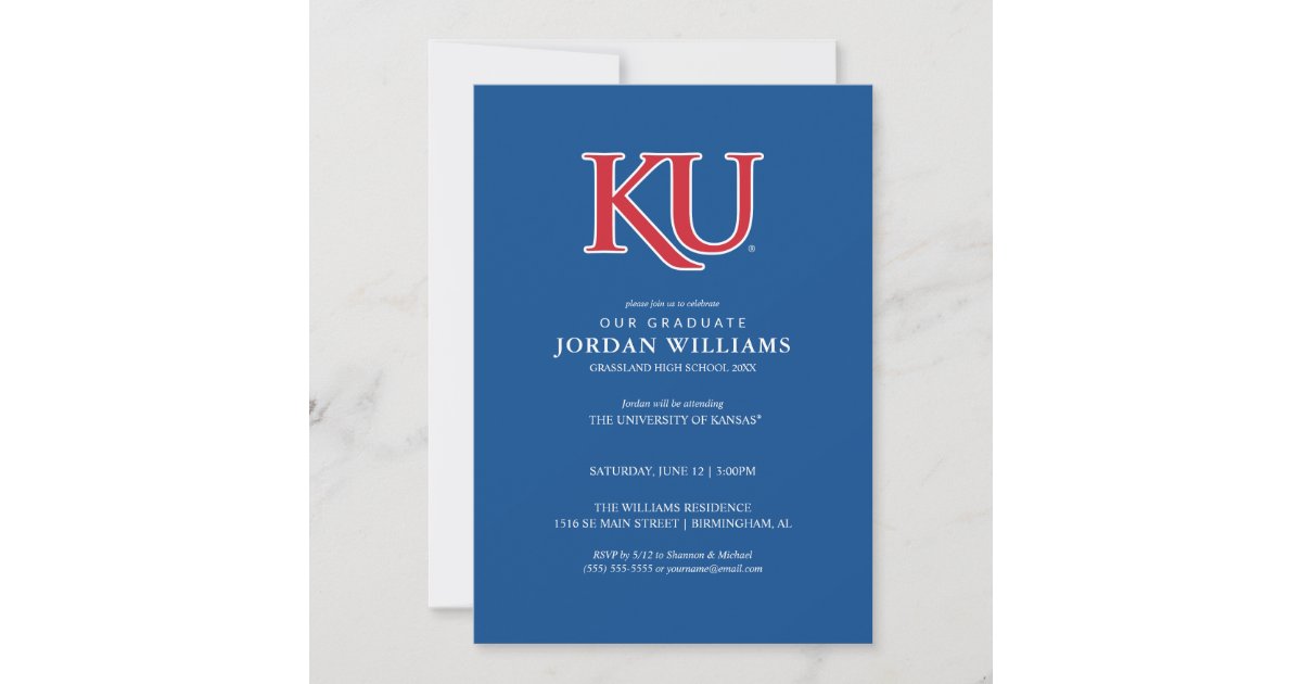 KU Monogram Logo Announcement | Zazzle