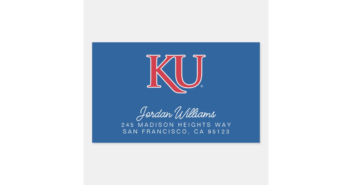 KU Monogram Logo Rectangular Sticker | Zazzle