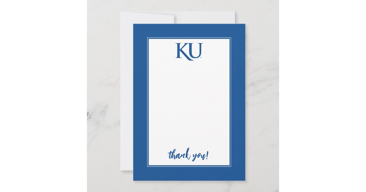 KU Monogram Logo Thank You Card | Zazzle
