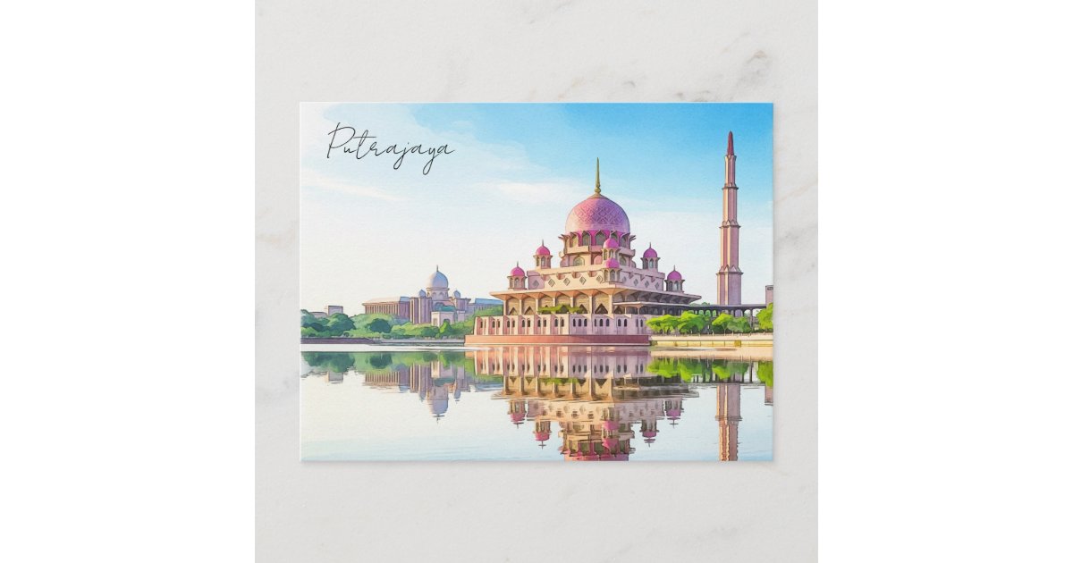 Kuala Lumpur Putra Mosque Putrajaya Malaysia Postcard | Zazzle