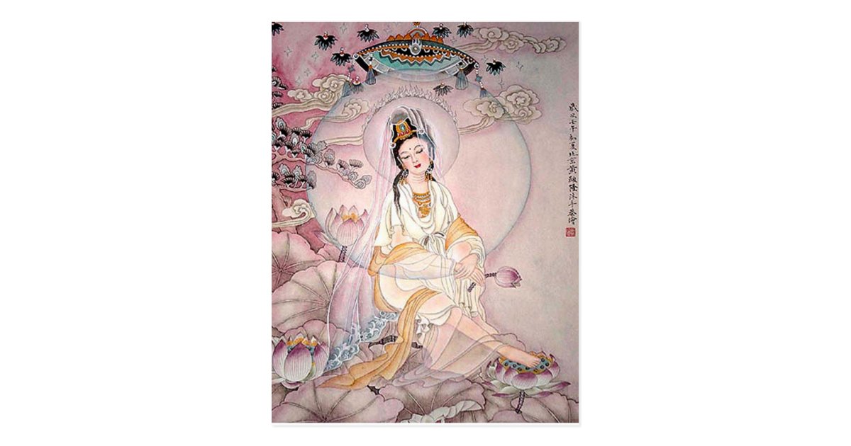 Kuan Yin; Buddhist Goddess Of Compassion Postcard | Zazzle.com