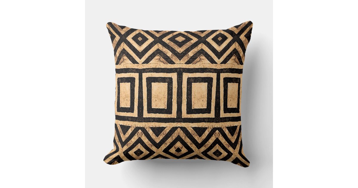 Kuba Cloth Pattern Square Pillow | Zazzle
