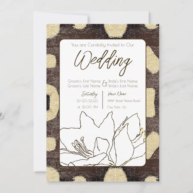 Kuba Mud Cloth Pattern Tribal African Wedding Invitation | Zazzle
