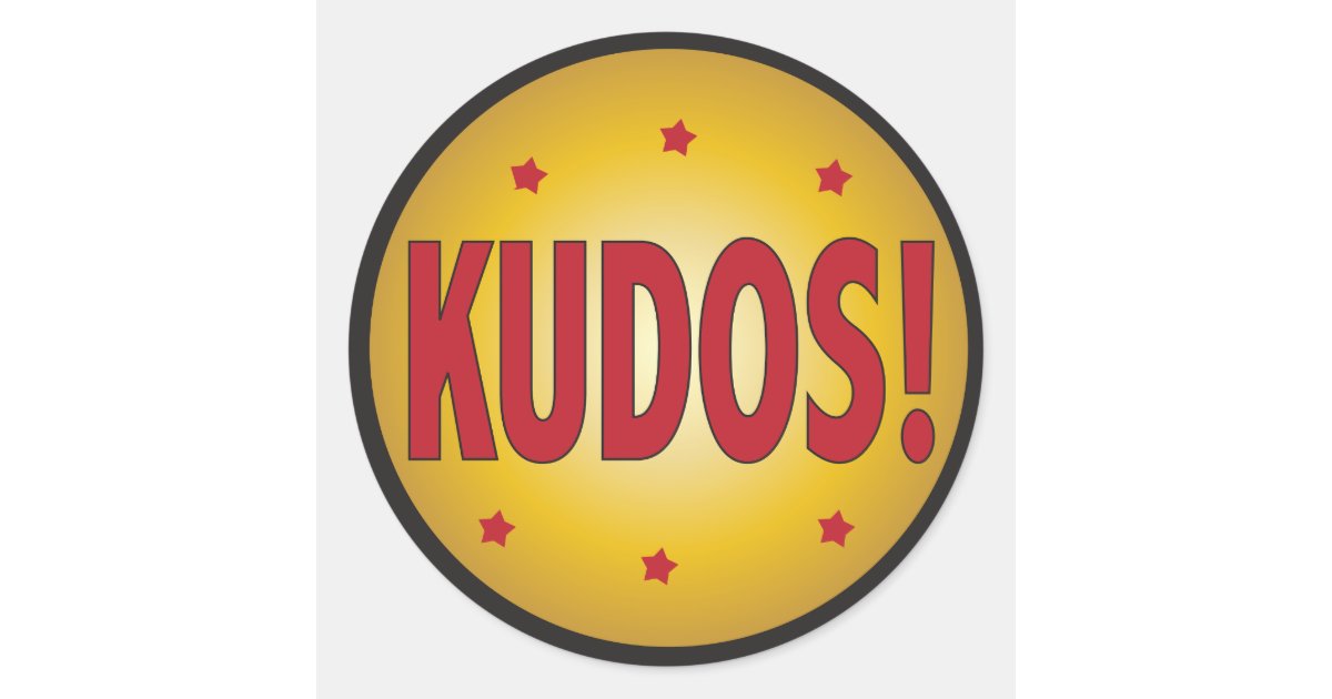 KUDOS recognition and appreciation Classic Round Sticker | Zazzle