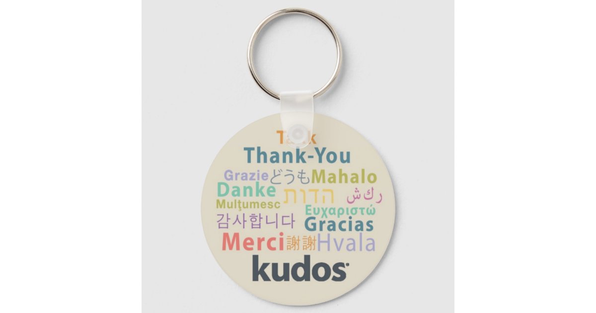 Kudos® Thank-you Keychain | Zazzle