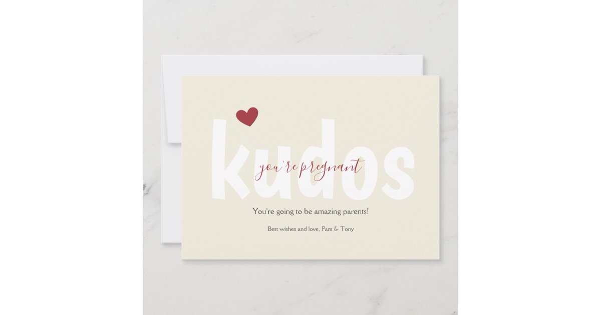 Kudos You're Pregnant Congratulations Card | Zazzle Kudos You're Pregnant Congratulations Card | Zazzle