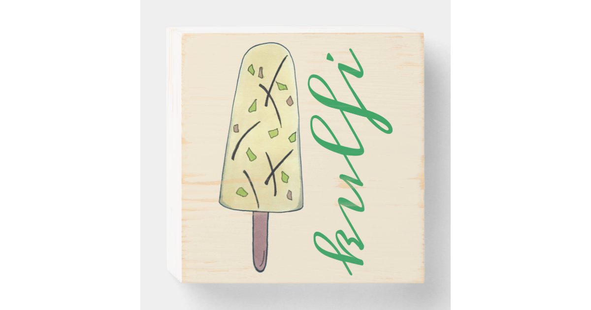 Kulfi Qulfi Indian Food Ice Cream Frozen Dessert Wooden Box Sign | Zazzle