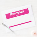 “Kumusta Ako Si” Hello My Name Is Pink Nametag Rectangular Sticker | Zazzle