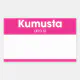 “Kumusta Ako Si” Hello My Name Is Pink Nametag Rectangular Sticker | Zazzle