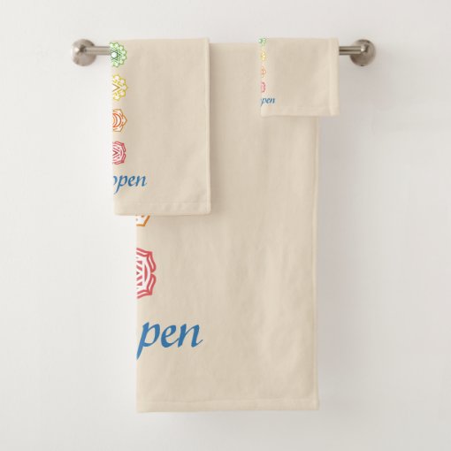 Kundalini Yoga Chakras Be Open Bath Towel Set | Zazzle