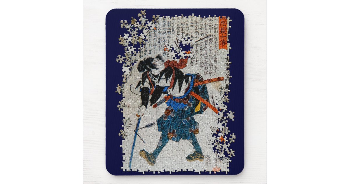 Kuniyoshi ronin puzzle Yoshida Sadaemon Kanesada Mouse Pad | Zazzle