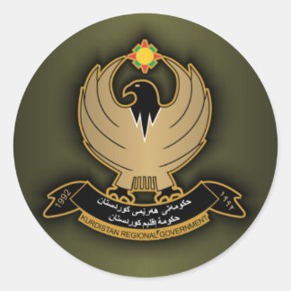 Kurdish Coat of Arms Round Stickers