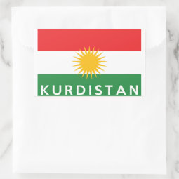 kurdistan country flag symbol name text rectangular sticker | Zazzle
