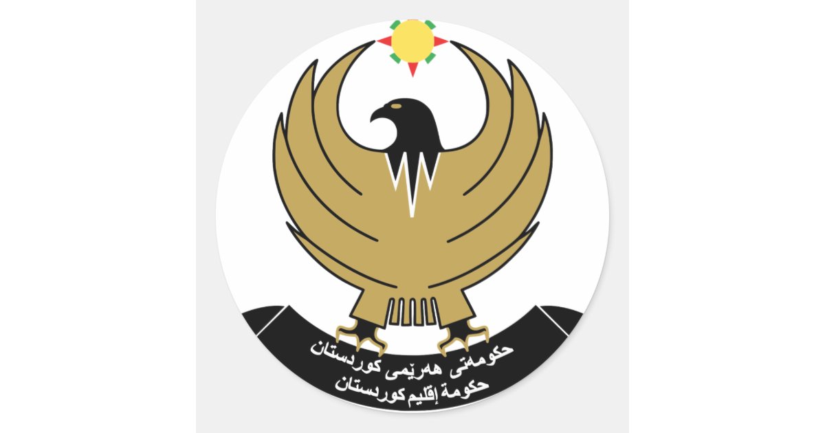 kurdistan emblem classic round sticker | Zazzle