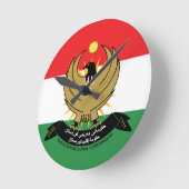kurdistan emblem round clock | Zazzle