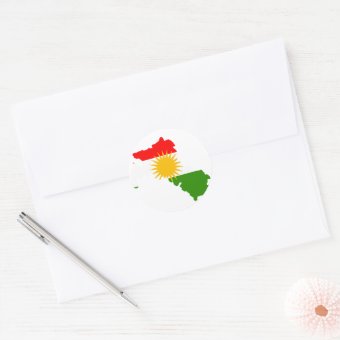 Kurdistan flag map classic round sticker | Zazzle