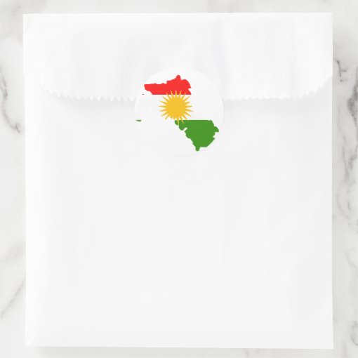 Kurdistan flag map classic round sticker | Zazzle