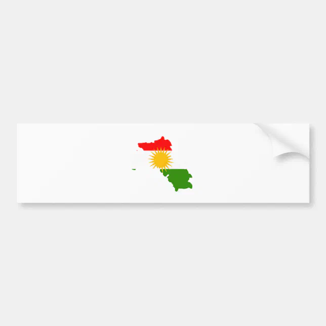 Kurdistan Flag Map full size Bumper Sticker | Zazzle