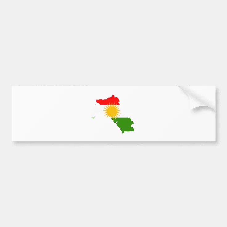 Kurdistan Flag Map full size Bumper Sticker | Zazzle