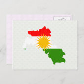Kurdistan Flag Map full size Postcard | Zazzle
