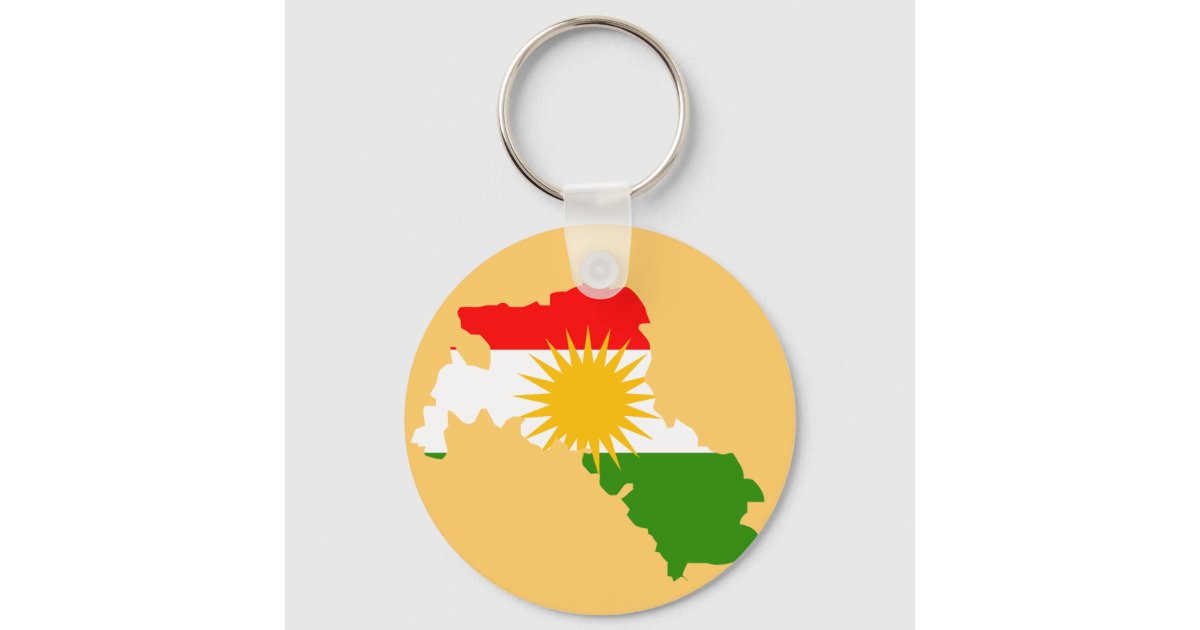 Kurdistan flag map keychain | Zazzle