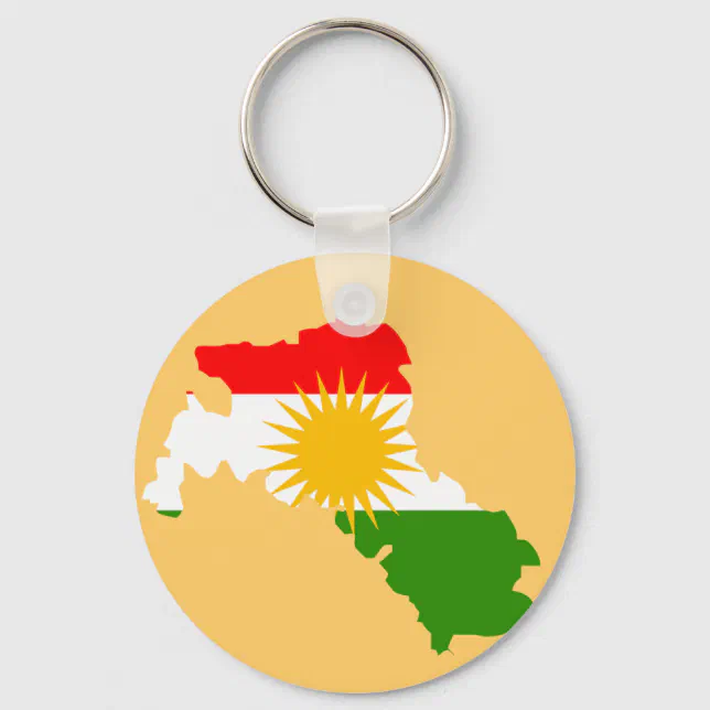 Kurdistan flag map keychain | Zazzle