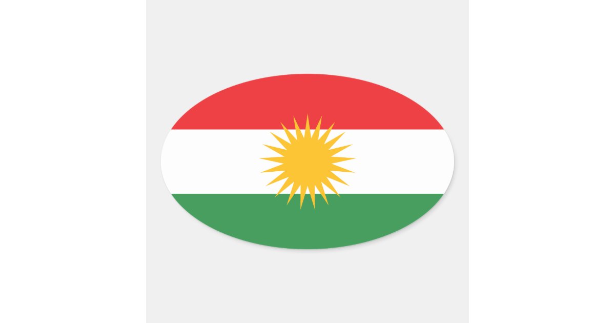 Kurdistan Flag Oval Sticker | Zazzle
