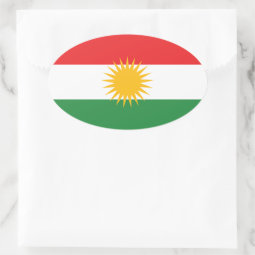 Kurdistan Flag Oval Sticker | Zazzle