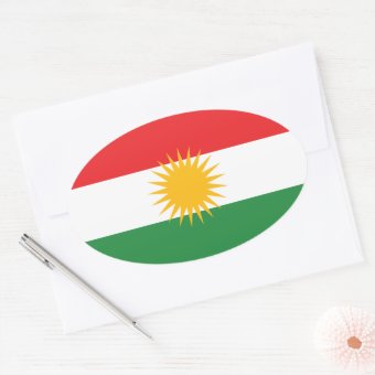 Kurdistan Flag Oval Sticker | Zazzle