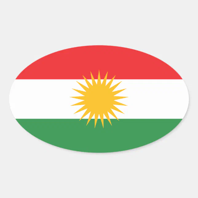 Kurdistan Flag Oval Sticker | Zazzle