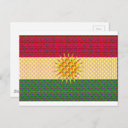 Kurdistan Flag Psychedelic Postcard | Zazzle