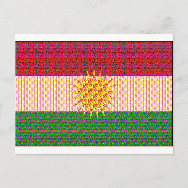 Kurdistan Flag Psychedelic Postcard | Zazzle