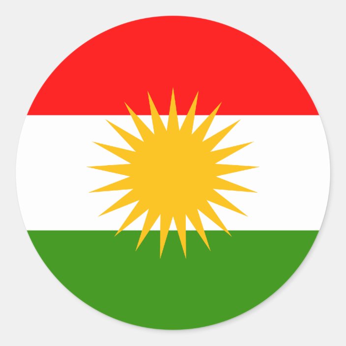 Kurdistan High quality Flag Classic Round Sticker | Zazzle.com
