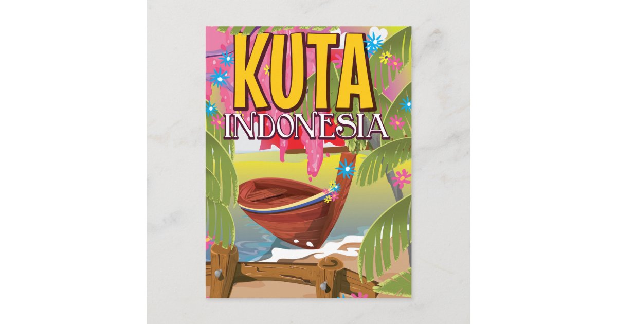 Kuta Indonesia travel poster Postcard | Zazzle