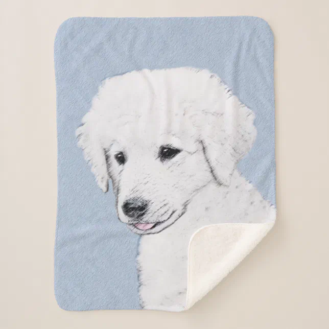 Kuvasz Painting - Cute Original Dog Art Sherpa Blanket | Zazzle