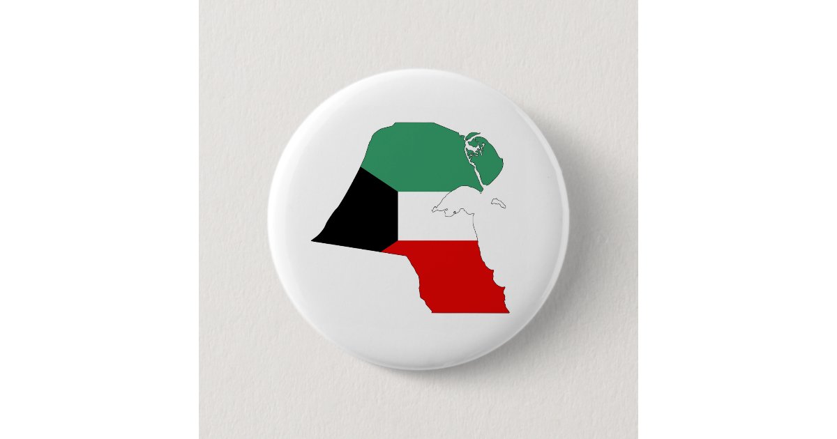kuwait country flag map shape silhouette button | Zazzle