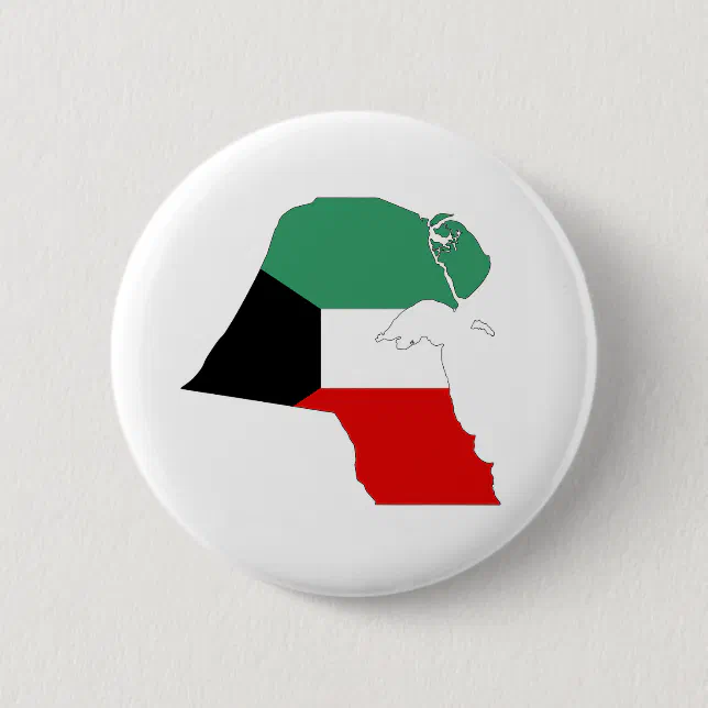 kuwait country flag map shape silhouette button | Zazzle