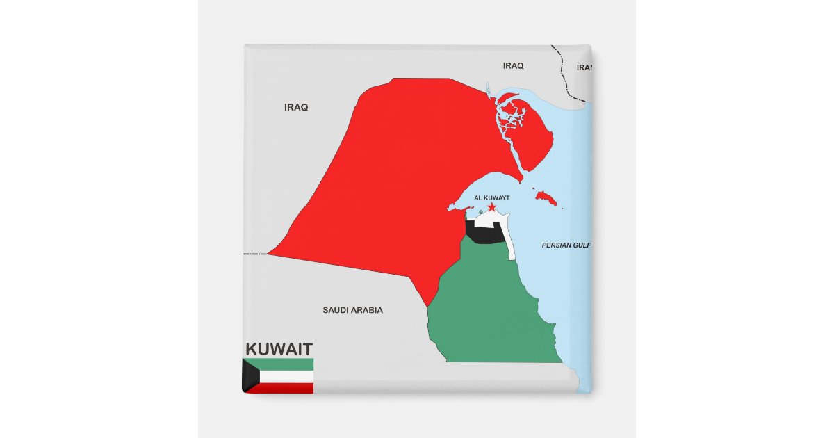 kuwait country map flag magnet | Zazzle