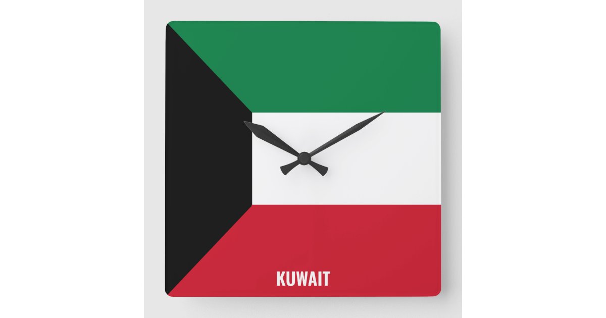 Kuwait Flag Dazzling Patriotic Square Wall Clock | Zazzle