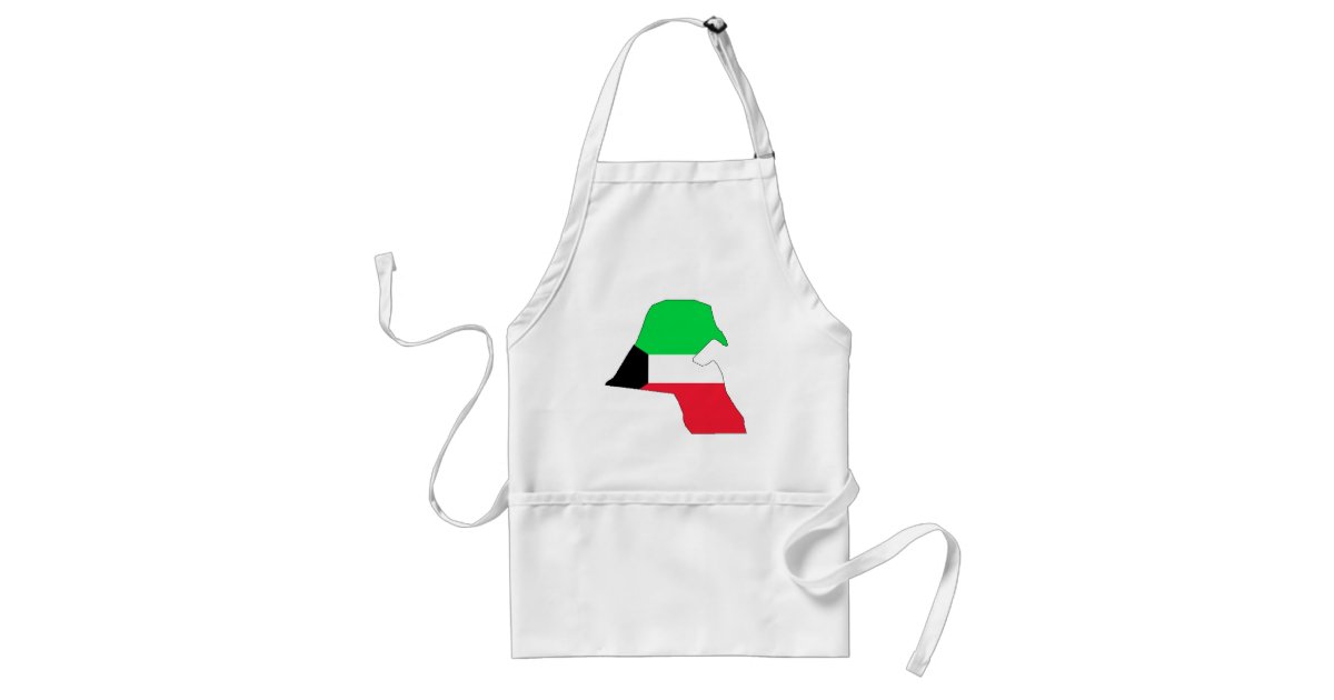 Kuwait flag map adult apron | Zazzle