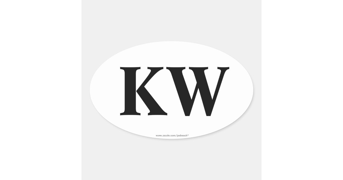 "KW" Key West Oval Bumper Sticker | Zazzle