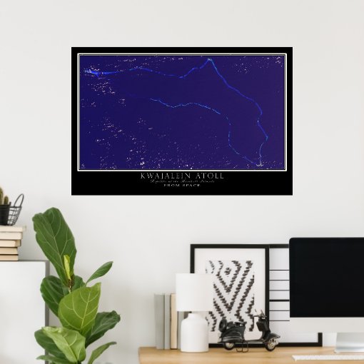 Kwajalein Atoll Marshall Islands Satellite Map Poster | Zazzle