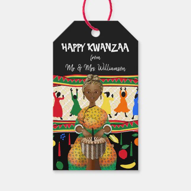 Kwanzaa African American Holiday Gift Tags | Zazzle